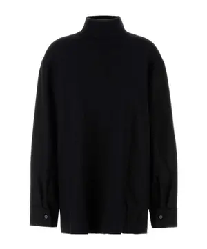 JIL SANDER High-neck Knitted Jumper With Buckle Cuffs