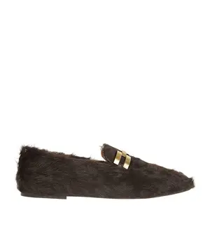 AQUAZZURA Furry Brandi Moccasins