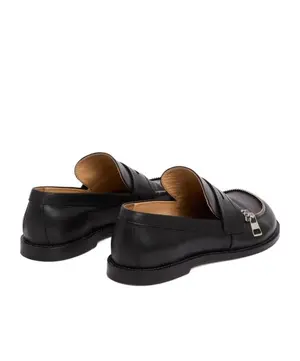 J.W.ANDERSON Leather Biker Moccasin With Zip Detail - Black