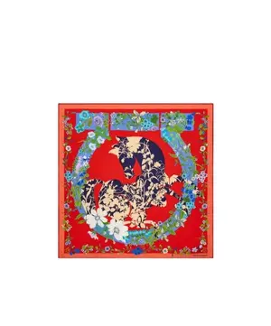 FERRAGAMO Pegasus Print Silk Scarf - Multicolor
