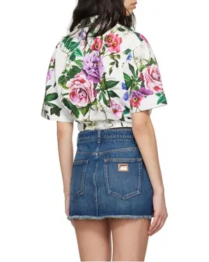 Dolce & Gabbana Floral Print Cropped Shirt