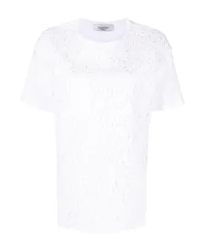 Valentino Garavani Logo-print Lace T-shirt - White
