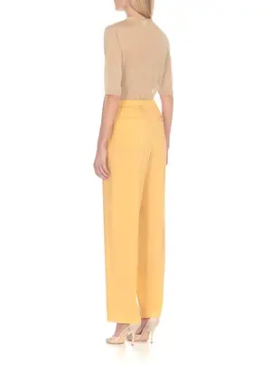 Fabiana Filippi Elastic Waist Wide-leg Trousers - Yellow