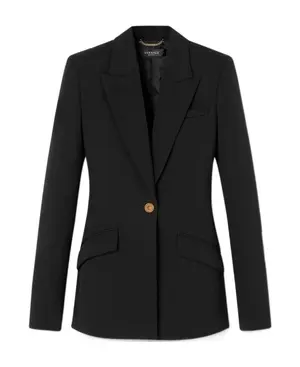 Versace Single-breasted Notched Lapel Blazer - Black