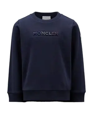 Moncler Logo Patch Crewneck Sweatshirt - Midnight Blue