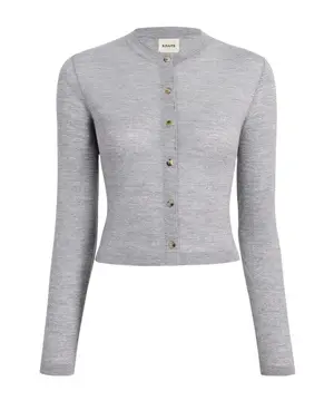 Khaite Button-front Wool-blend Cardigan - Gray