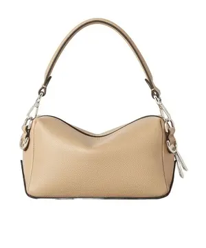 Fendi Leather Bag With Ff Appliqués - Beige
