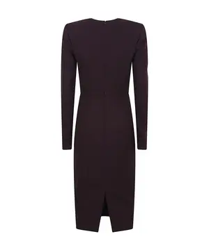 Victoria Beckham Long Sleeve Fitted Dress - Black