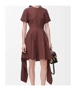 Loewe Layered Draped Dress - Brown