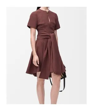 Loewe Layered Draped Dress - Brown