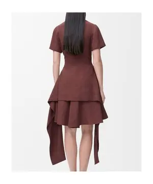 Loewe Layered Draped Dress - Brown