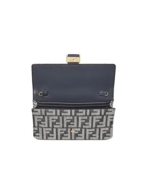 Fendi Baguette Ff Jacquard Chain-linked Wallet - Blue