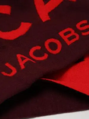 Marc Jacobs Logo Jacquard Fringed-edge Scarf - Brown