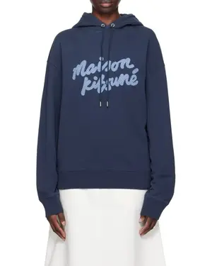 Maison Kitsuné Logo Patch Drawstring Hoodie