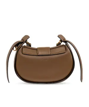 Chloé Saddle Crossbody Bag With Logo Detail - Brown