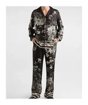 Dolce & Gabbana Dolce Gabbana Flower Bouquet-printed Jacquard Twill Shirt - Black