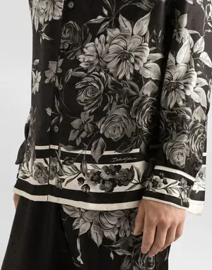 Dolce & Gabbana Dolce Gabbana Flower Bouquet-printed Jacquard Twill Shirt - Black