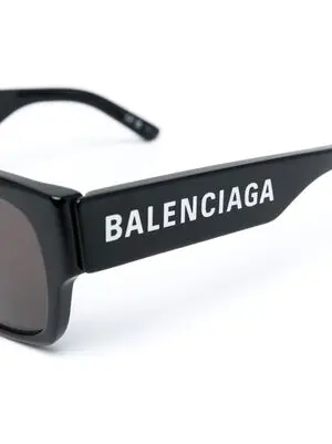 Balenciaga Rectangle Frame Sunglasses - Black