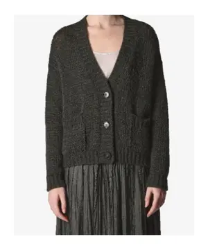 ROBERTO COLLINA Long Sleeve Button Front Cardigan With Patch Pockets