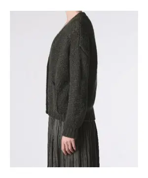 ROBERTO COLLINA Long Sleeve Button Front Cardigan With Patch Pockets
