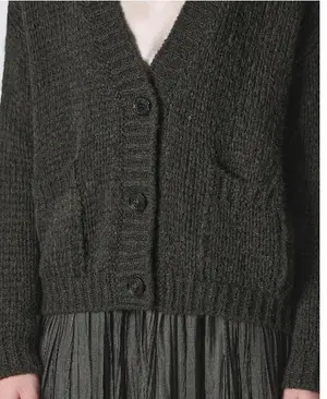 ROBERTO COLLINA Long Sleeve Button Front Cardigan With Patch Pockets