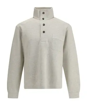 TOM FORD Half-button Pullover With Stand-up Collar And Chest Pocket
