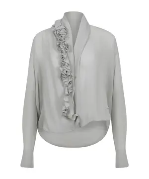Alberta Ferretti Ruffled V-neck Shirt - No