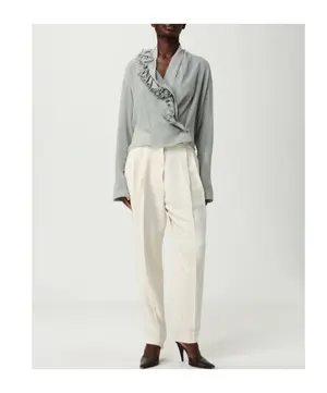 Alberta Ferretti Ruffled V-neck Shirt