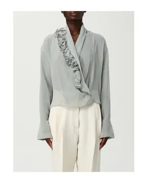 Alberta Ferretti Ruffled V-neck Shirt