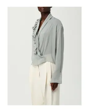 Alberta Ferretti Ruffled V-neck Shirt