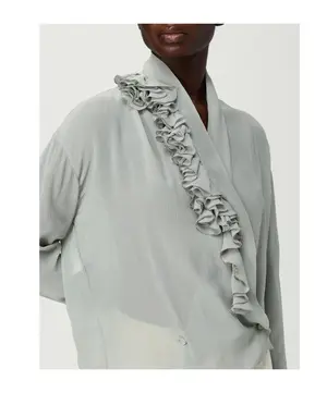 Alberta Ferretti Ruffled V-neck Shirt
