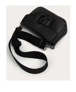 Valentino Garavani Noir Vlogo Signature Foldover Top Shoulder Bag