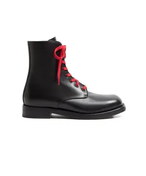 Valentino Garavani Calfskin Combat Boots With Tie Fastening