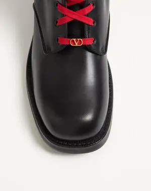 Valentino Garavani Calfskin Combat Boots With Tie Fastening