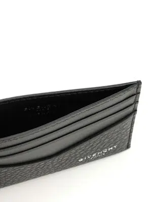 Givenchy Card Holder In Grained Leather - Black