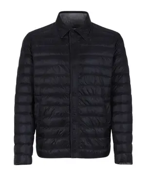 Herno Quilted Shirt Down Jacket With Pointed Collar - Black