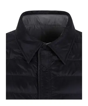 Herno Quilted Shirt Down Jacket With Pointed Collar - Black