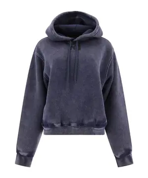 Alexander Wang Structured Terry Puff Logo Hoodie - Black