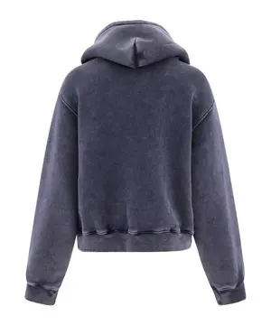 Alexander Wang Structured Terry Puff Logo Hoodie - Black