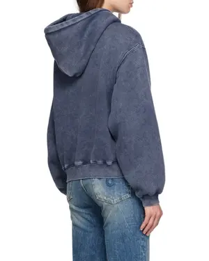 Alexander Wang Structured Terry Puff Logo Hoodie - Black