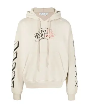 Off-White Cotton Hoodie With Arrows Logo