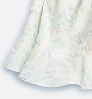 Dior Embroidered Bee Ruffle Hem Baby Skirt