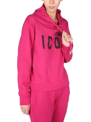 Dsquared2 Icon Logo Print Hoodie - Pink