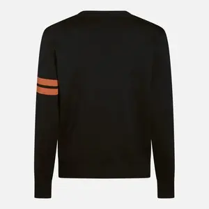 Zegna Long-sleeve Crewneck Sweater With Striped Accents