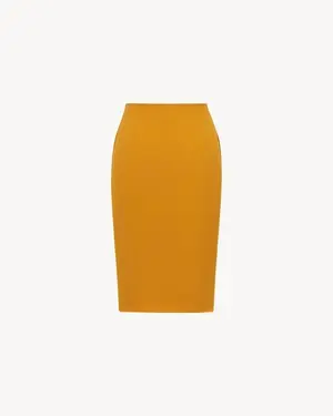 Saint Laurent Mid-rise Pencil Skirt - Ocre