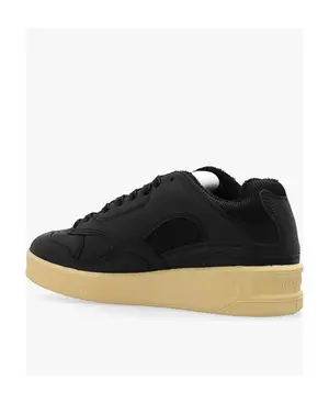 JIL SANDER Round Toe Lace Up Sneakers - Black
