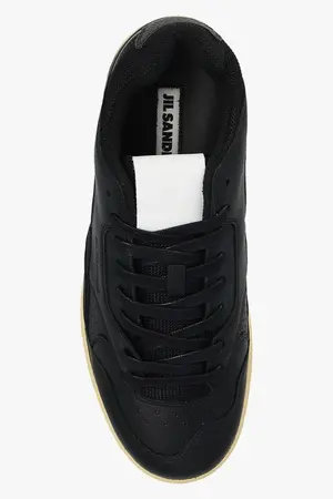 JIL SANDER Round Toe Lace Up Sneakers - Black