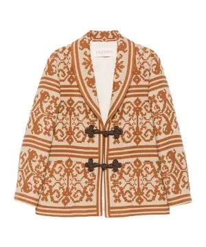 Valentino Garavani All-over Patterned Long-sleeved Jacket - Nude