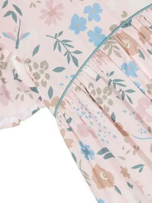 IL GUFO Puff Sleeve Floral Print Dress