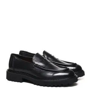 DOUCAL'S Calfskin Loafers - Black